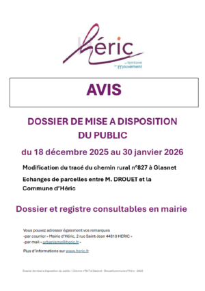 Avis d'information du public : échange de parcelles - modification du ...